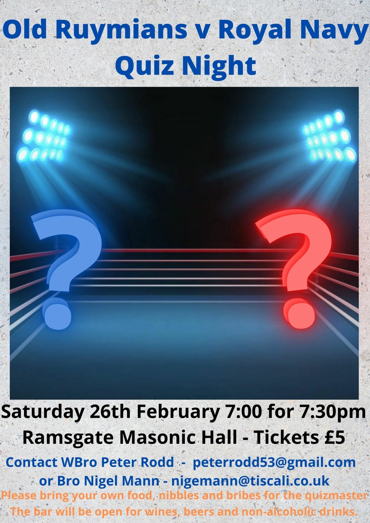 Royal Navy V Old Ruymian Quiz Night 24th February - Royal Navy Lodge No ...